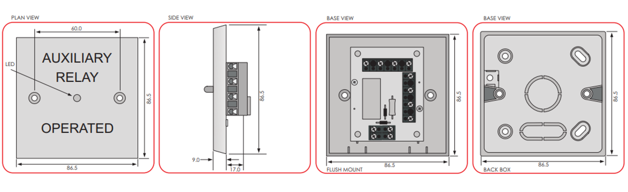 Aux Relay Dimensions | Cranford Controls